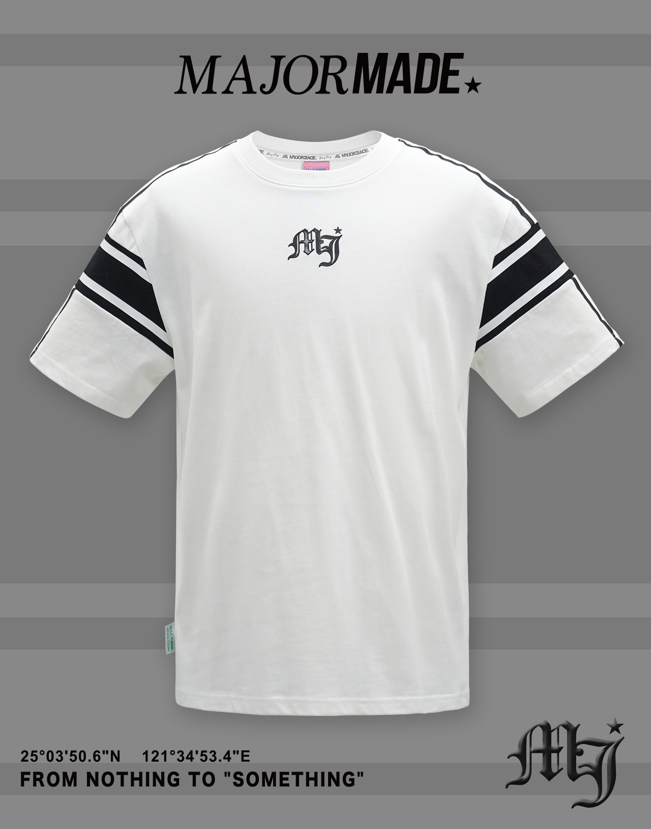 雙線條拼接立體字Tee | MAJOR MADE