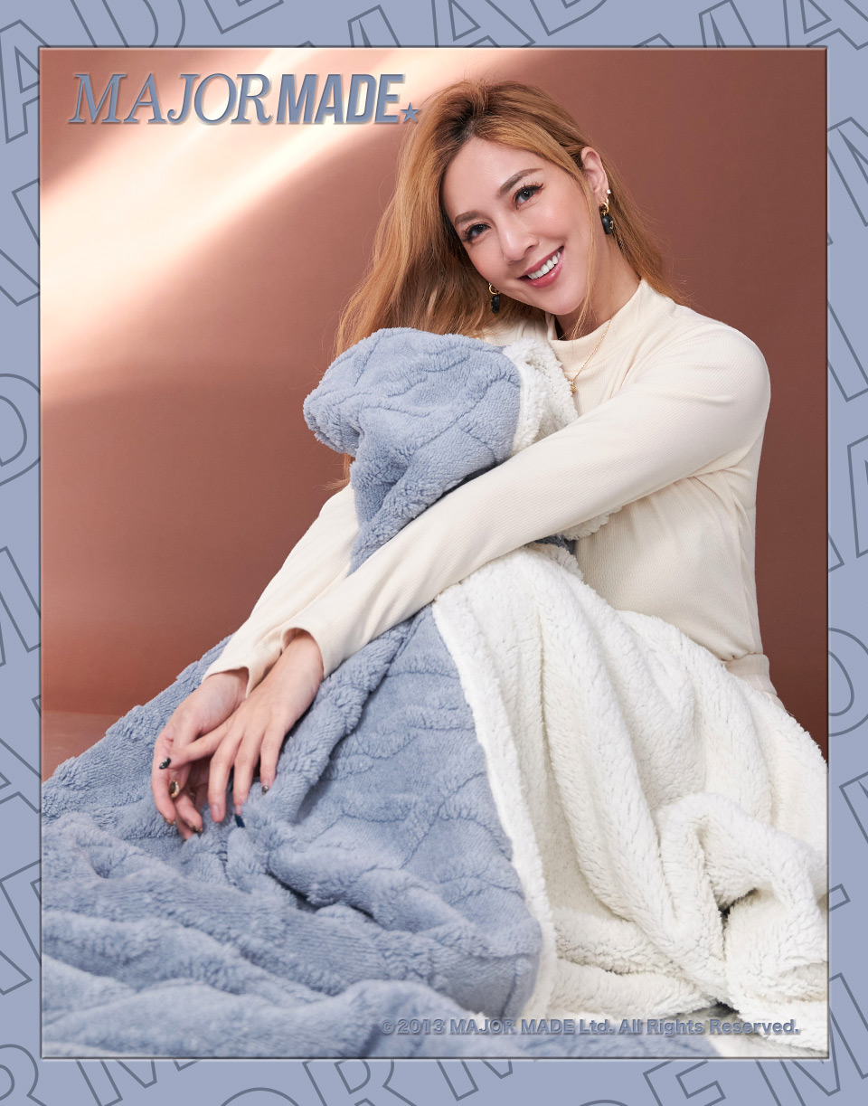 雙層羊絨麻花編織大毛毯 | MAJOR MADE